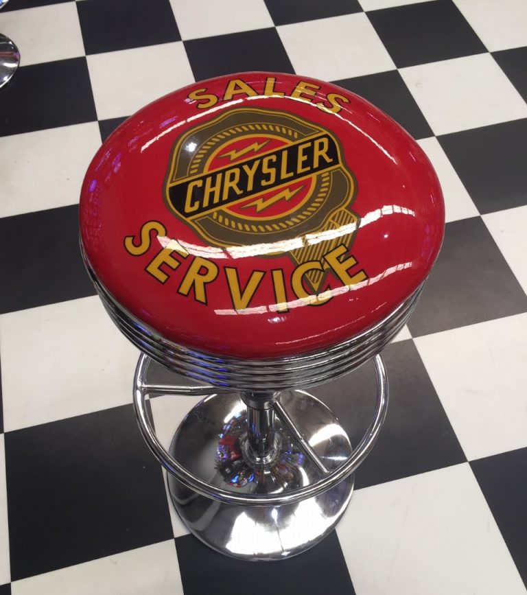 Chrysler Sales & Service Stool - Man Cave Madness