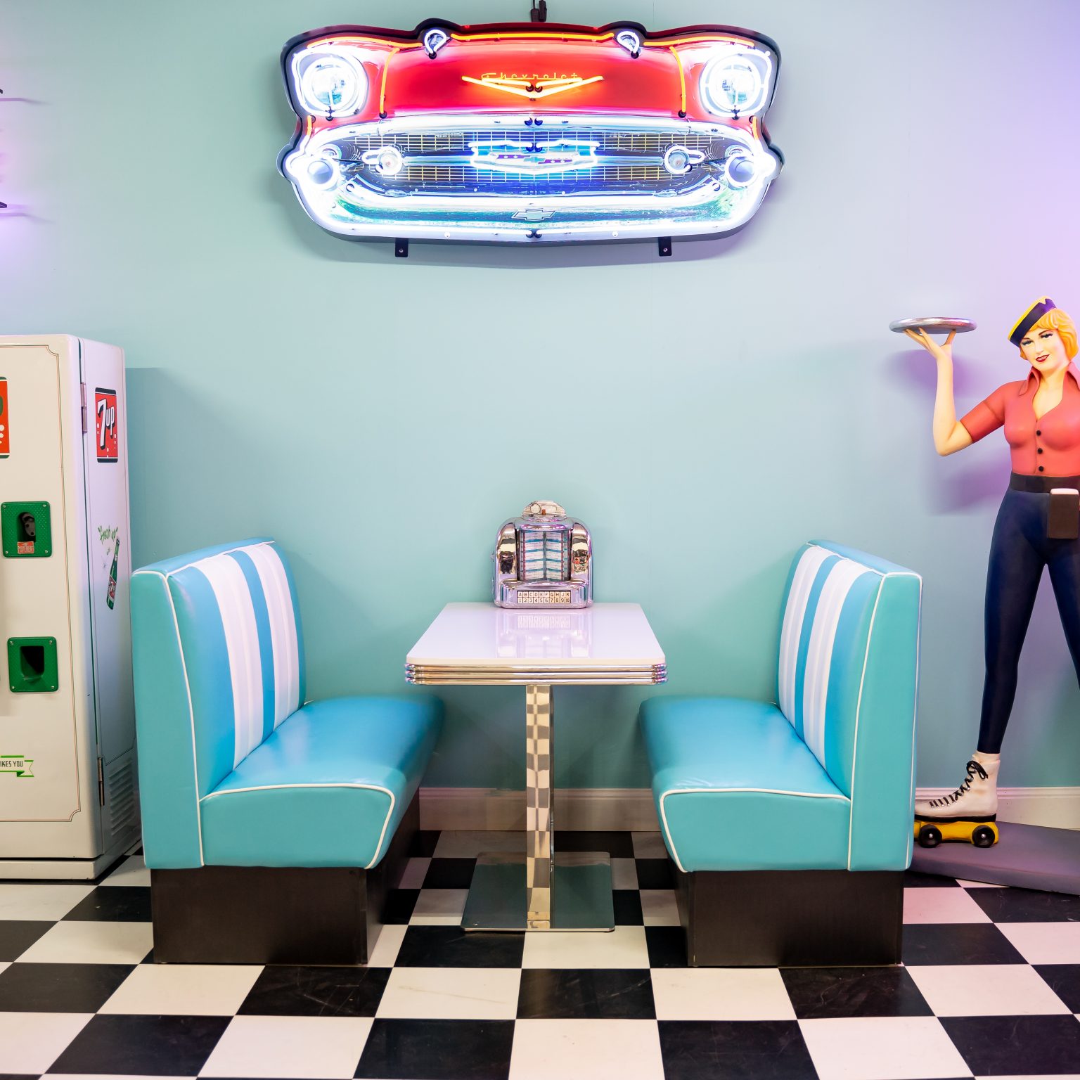 U Shape Diner Booth Set - Diner Booths | Mancave Madness