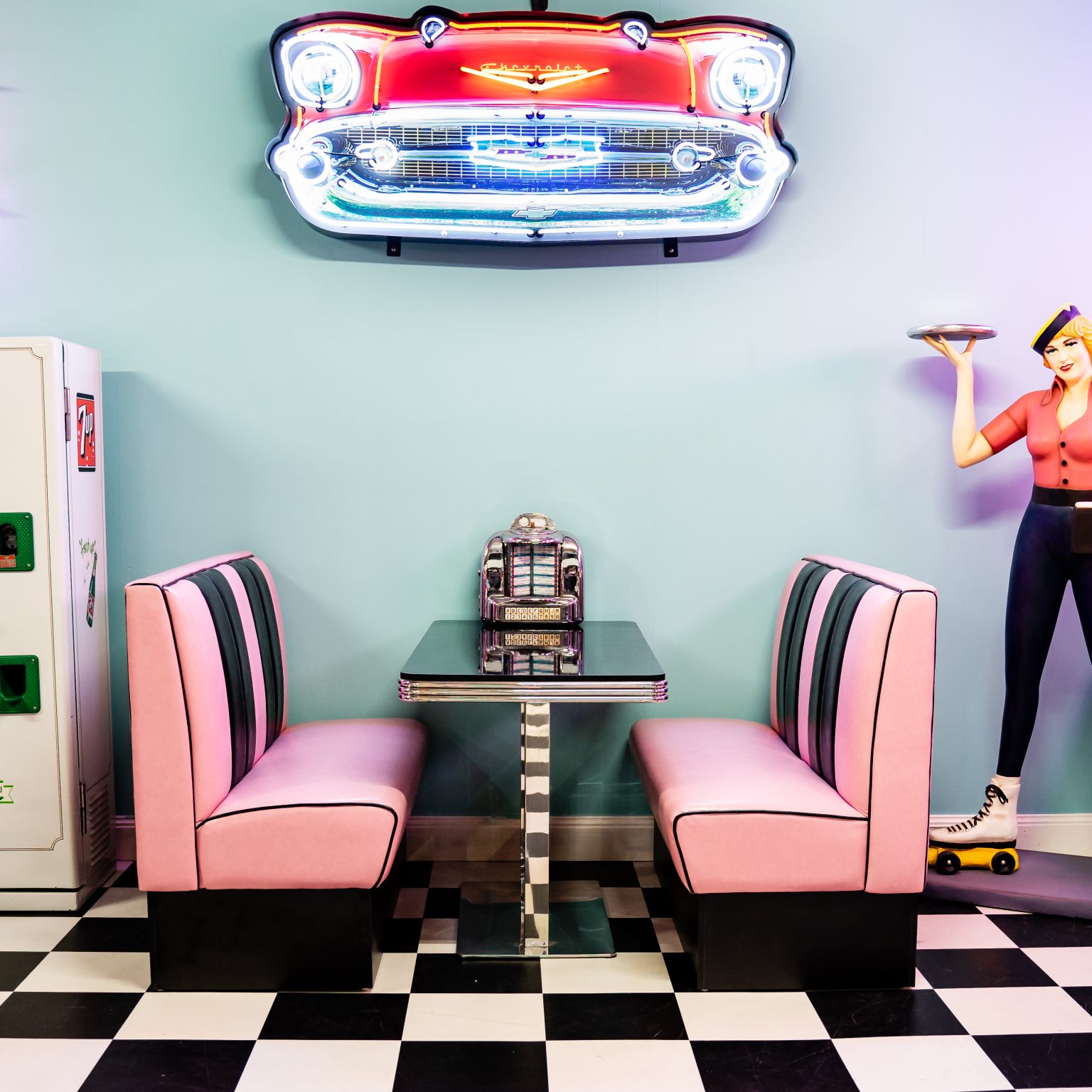 U Shape Diner Booth Set - Diner Booths | Mancave Madness