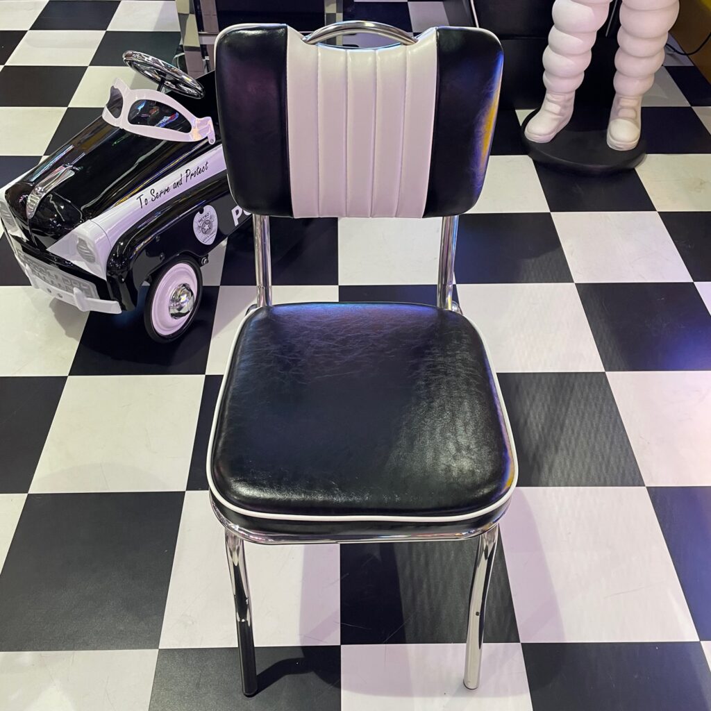 American Retro Black & White Diner Chairs with Table - Man Cave Madness